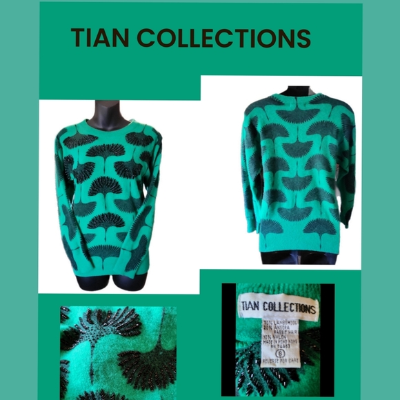 TIAN COLLECTIONS | Sweaters | Tian Collections Vintage Green With Black ...
